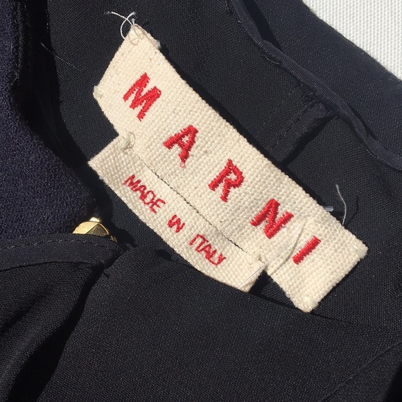 Marni | Jackets & Coats | Marni Navy And Black Wool Coat | Poshmark